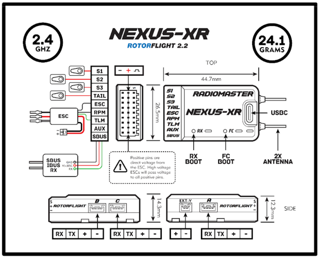 RadioMaster NEXUS XR Helicopter Flight Controller
